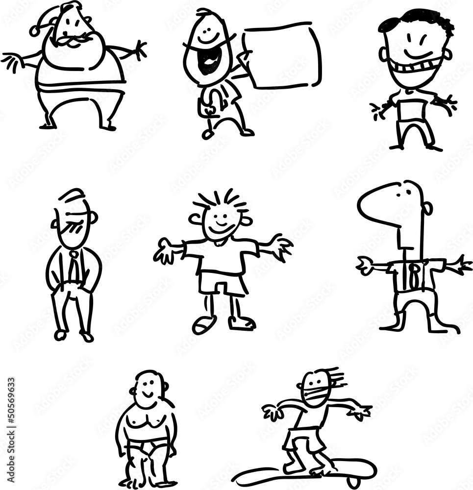 Cartoon men set Stock Vector | Adobe Stock