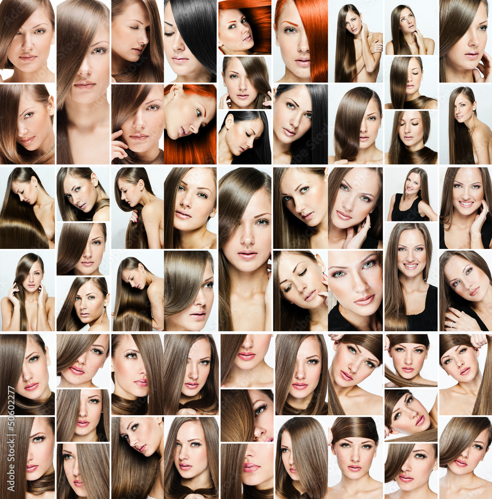 fashion hairstyle collage Stock Photo | Adobe Stock