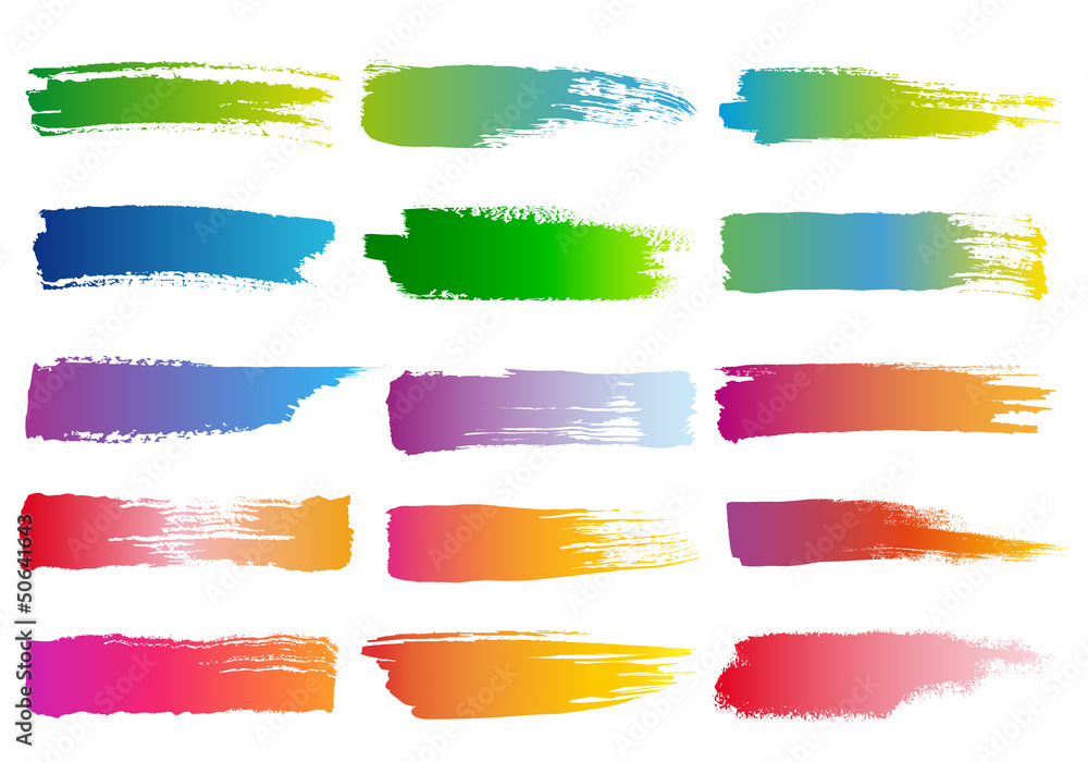 watercolor brush strokes, vector set Stock Vector | Adobe Stock