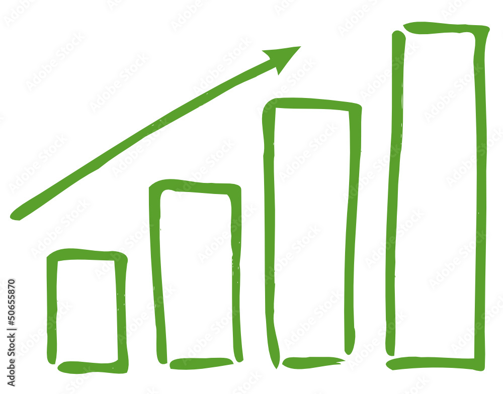 Balkendiagramm grün Anstieg Stock-Vektorgrafik | Adobe Stock