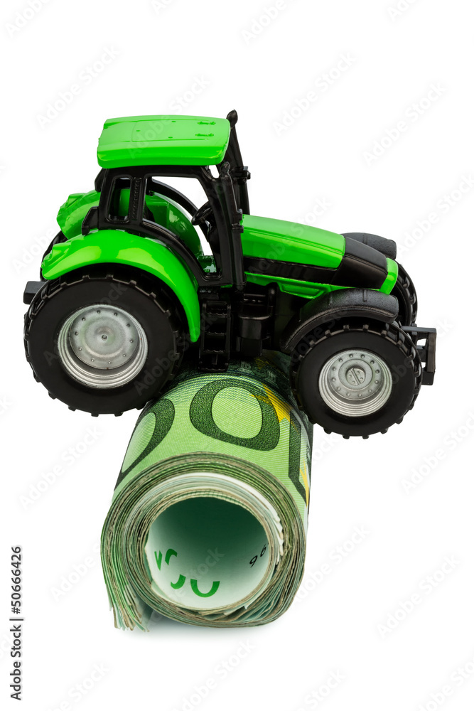 Traktor auf Euro-Banknoten Stock Photo | Adobe Stock