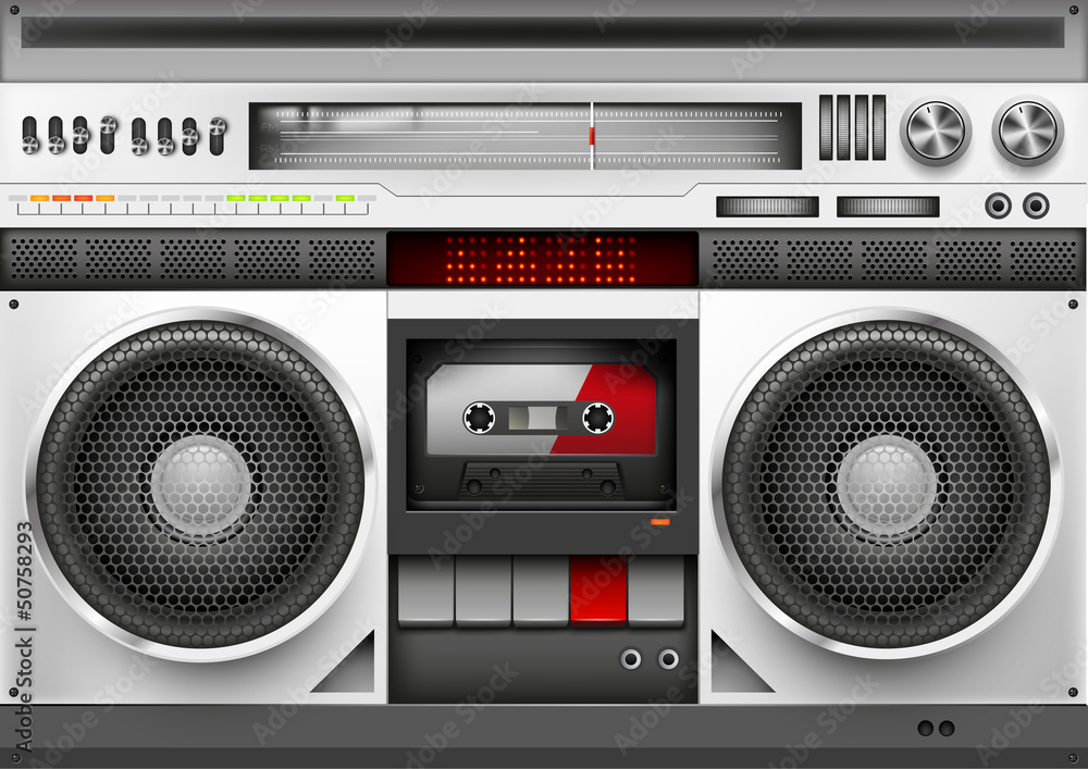 Eighties Boom box Vector Stock Vector | Adobe Stock