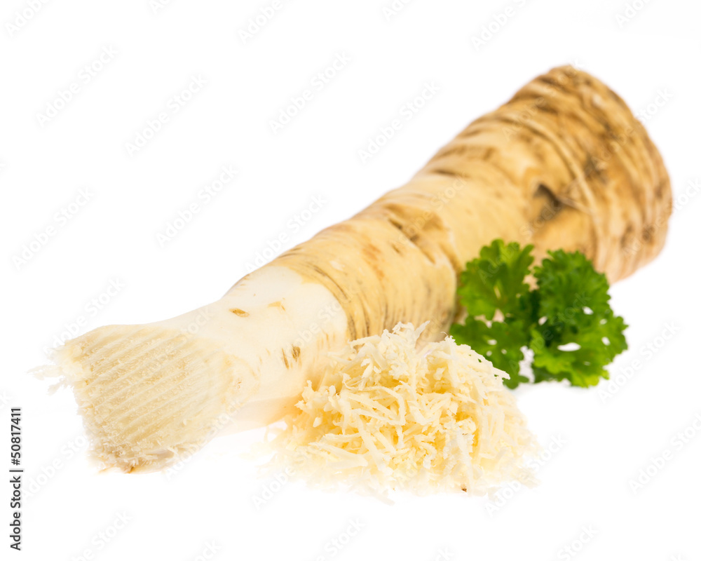Kren Wurzel und geriebener Kren Stock-Foto | Adobe Stock