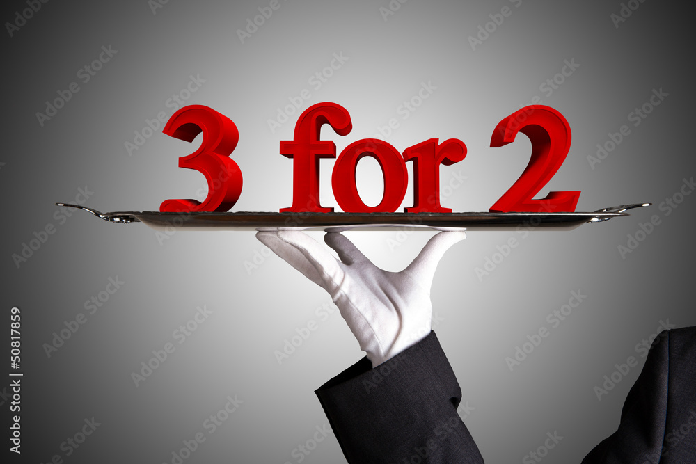 three for two - 3 for 2 - Stock-Foto | Adobe Stock
