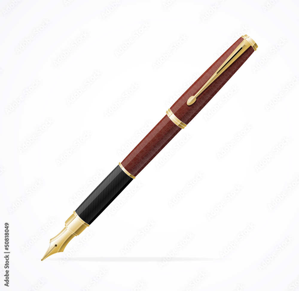 Vector Fountain pen isolated Stock Vector | Adobe Stock