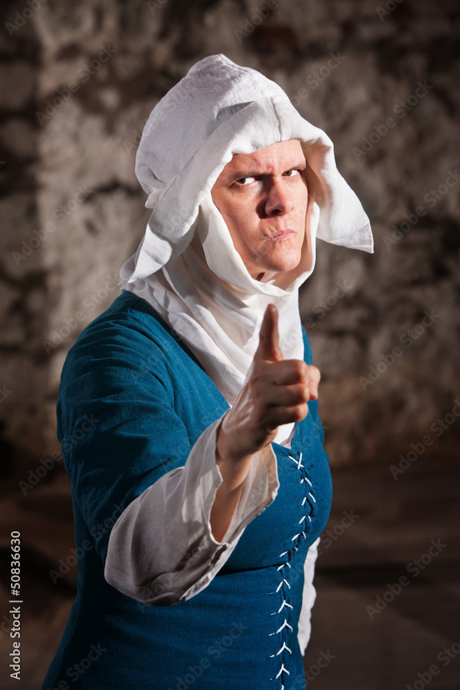 Angry Nun Pointing Finger Stock Photo | Adobe Stock
