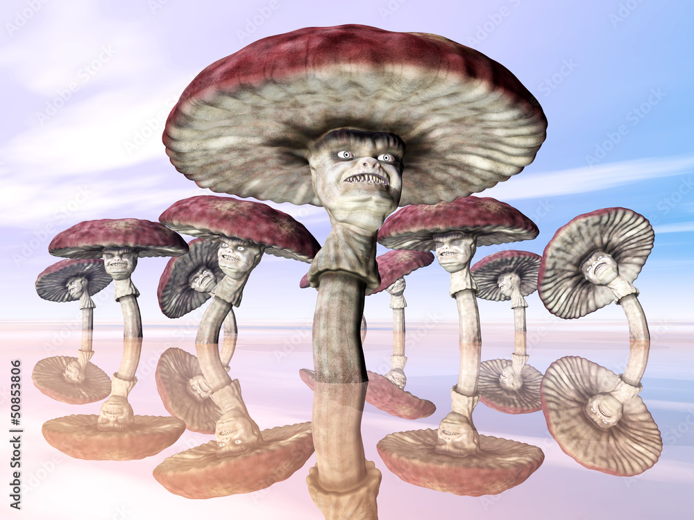 Alien Planet with Alien Plants Stock Illustration | Adobe Stock