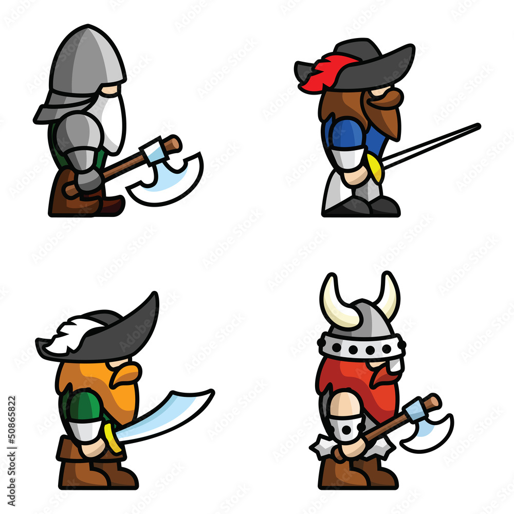 Historical battle characters Stock Vector | Adobe Stock