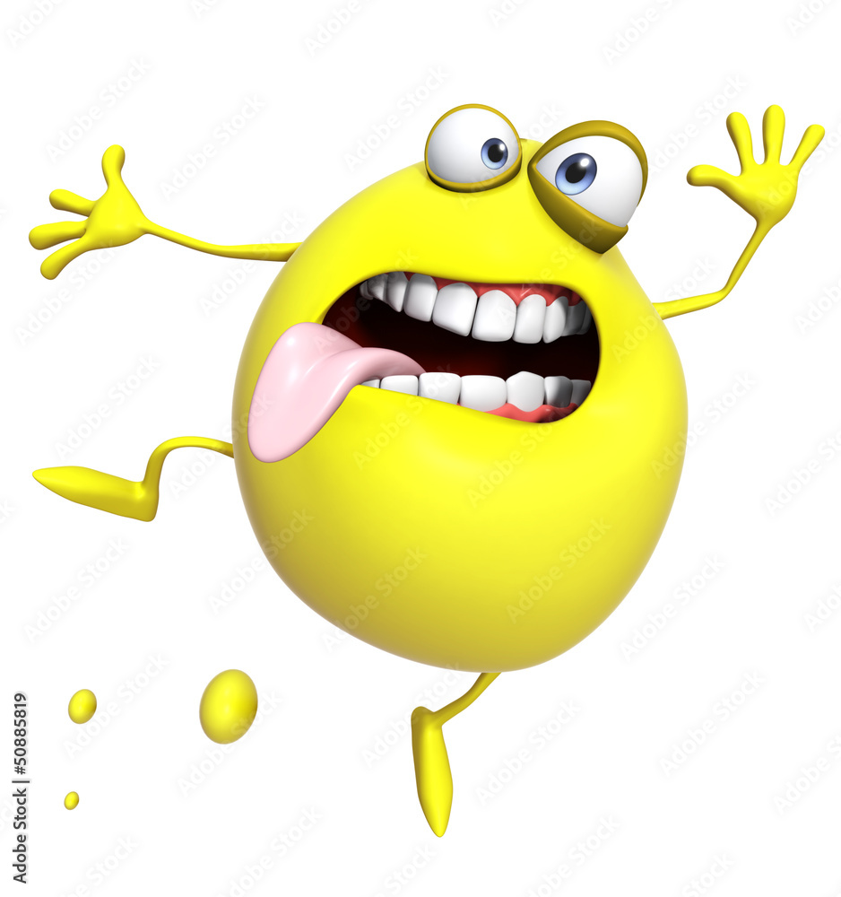 3d cartoon cute yellow monster Stock Illustration | Adobe Stock