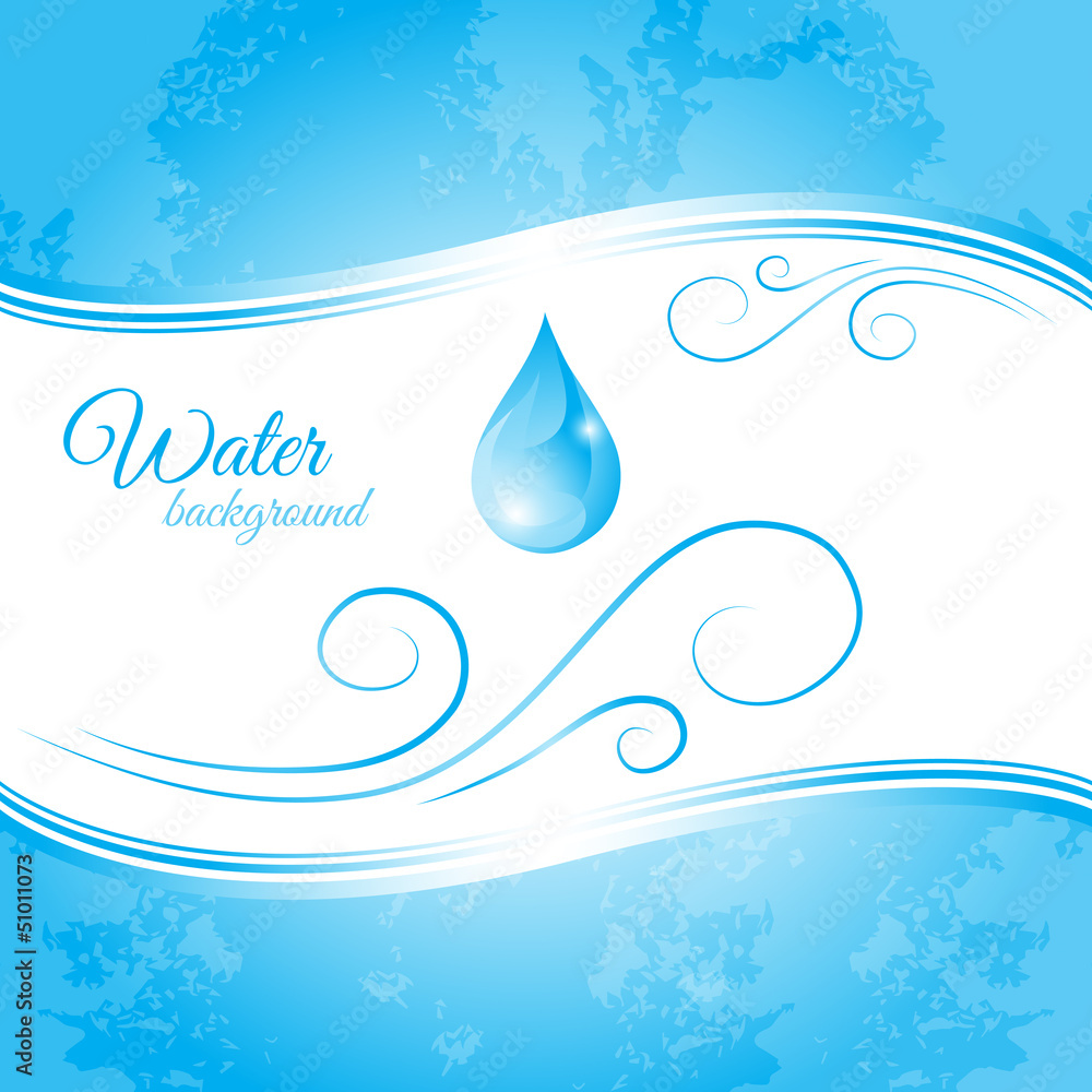 Water background with drop of water Stock Vector | Adobe Stock