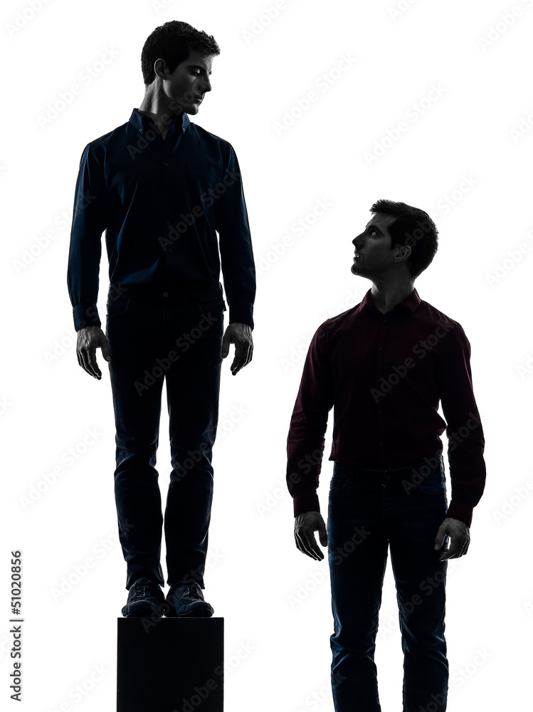 two men twin brother friends dominant concept silhouette Stock Photo ...