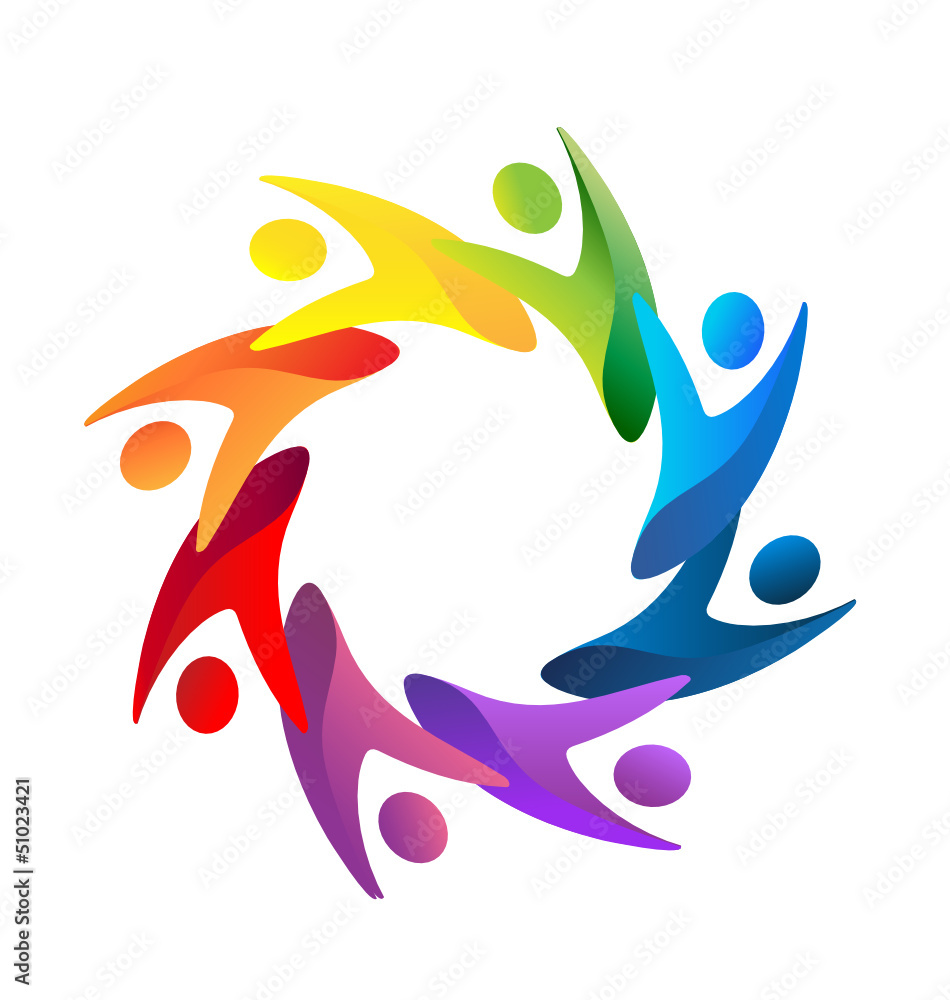 Teamwork people helping logo vector Stock Vector | Adobe Stock