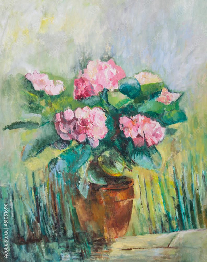 Hydrangea oil painting Stock Photo | Adobe Stock