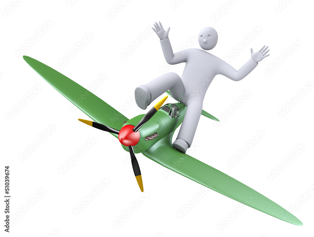 Cartoon airplane flying Stock Illustration | Adobe Stock