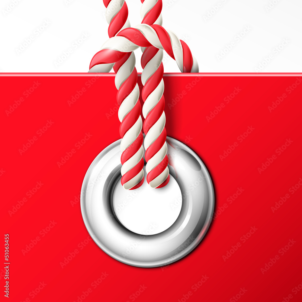 Grommet with rope Stock Vector | Adobe Stock