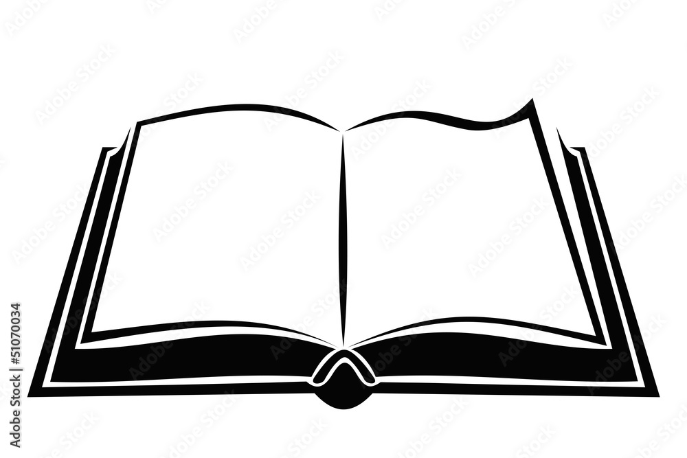 Black silhouette of open book. Vector illustration. Stock Vector ... Black silhouette of open book. Vector illustration. Stock Vector ...