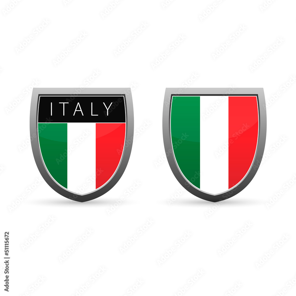 Italy flag emblem Stock Vector | Adobe Stock