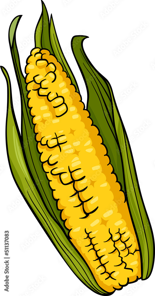 corn on the cob cartoon illustration Stock Vector | Adobe Stock