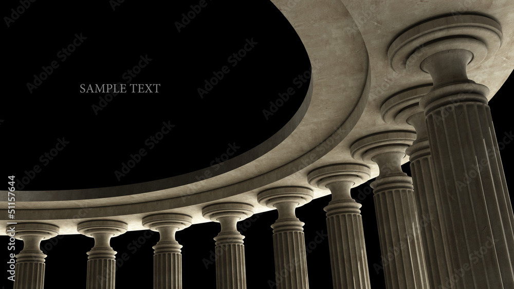 Old columns is ancient style. High resolution Realistic 3D illustration ...