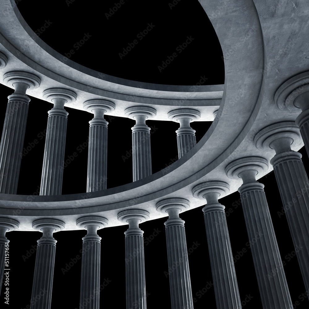 Old columns is ancient style. High resolution Realistic 3D illustration ...