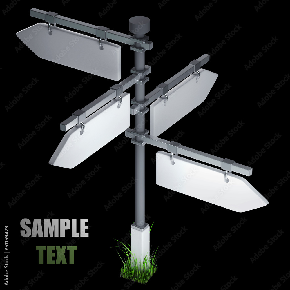 Directions signs over black background. background high resolution 3d ...
