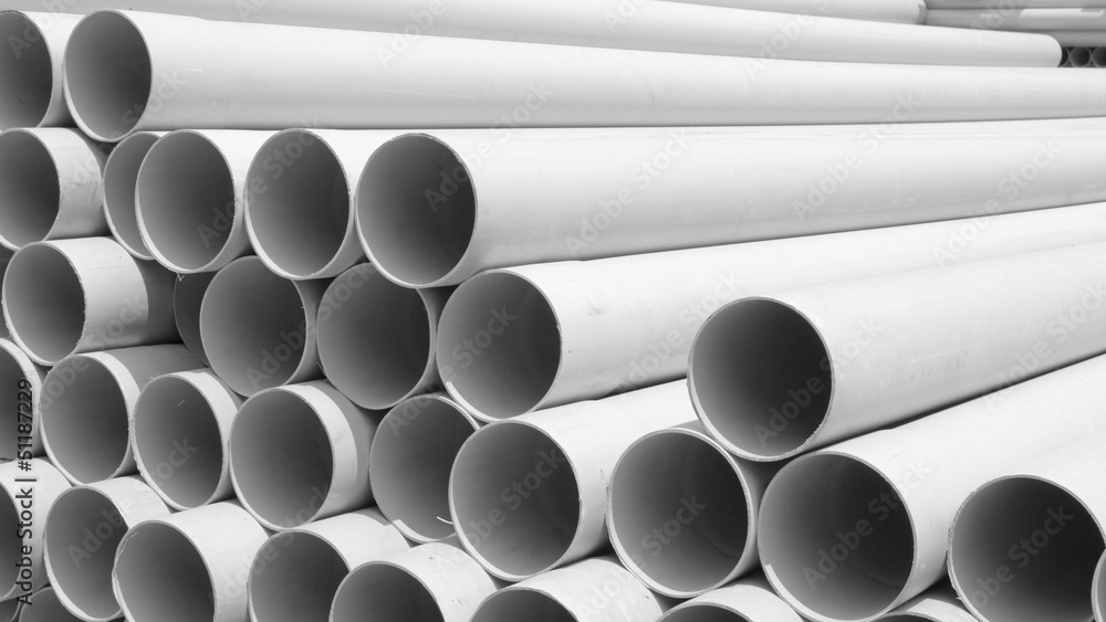 PVC pipes stacked in construction site ,aspect ratio 16:9 Stock Photo ...