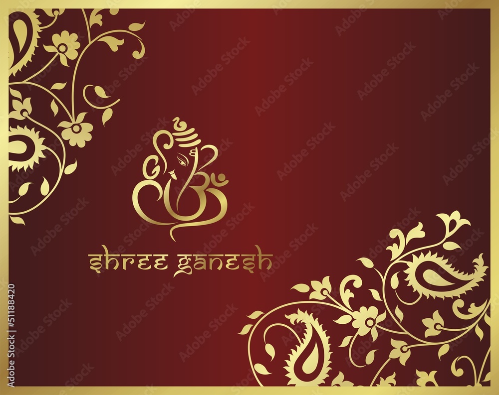 Ganesh, traditional Hindu wedding card design, Rajasthan , India Stock ...