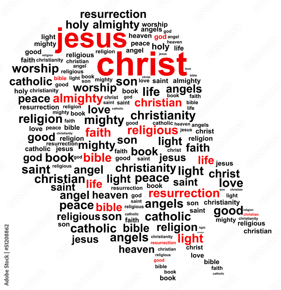 Jesus Christ Word Cloud Stock Vector | Adobe Stock