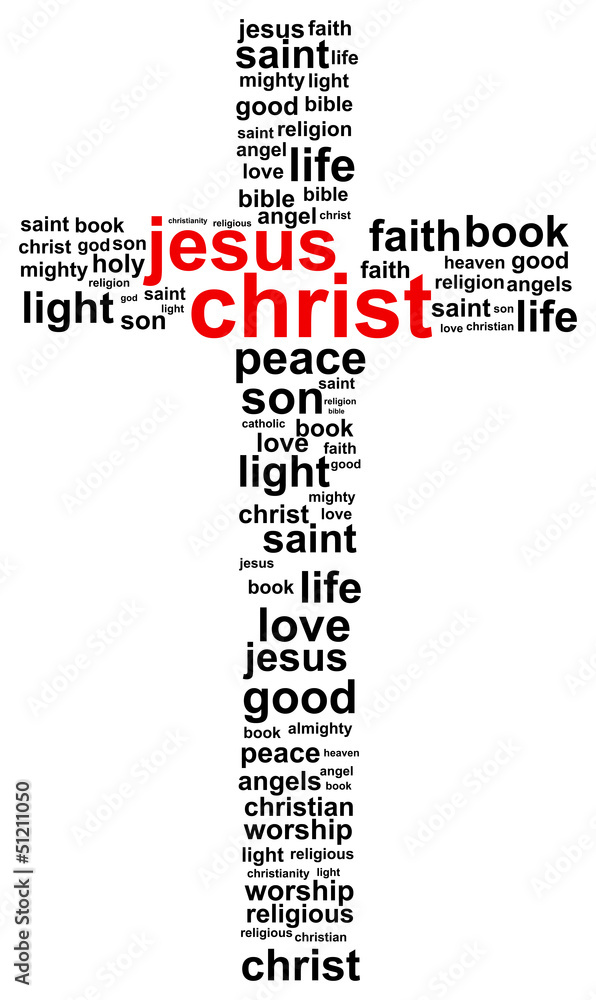 Jesus Christ Word Cloud Concept Stock Vector | Adobe Stock
