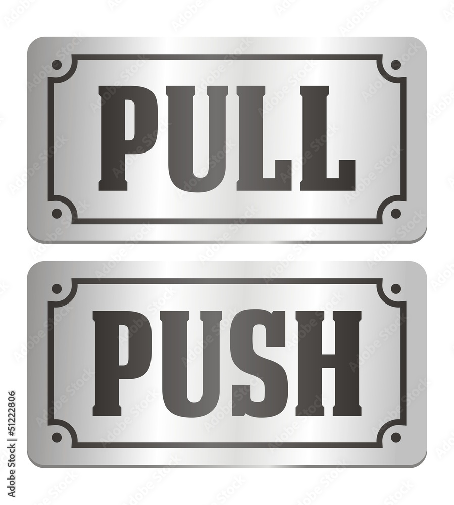 pull and push - door signs Stock Vector | Adobe Stock