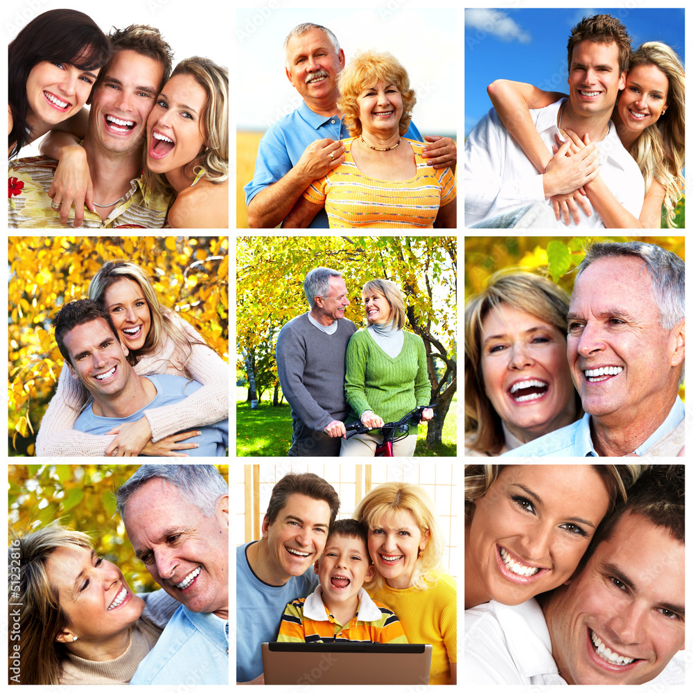 Happy family collage background. Stock Photo | Adobe Stock