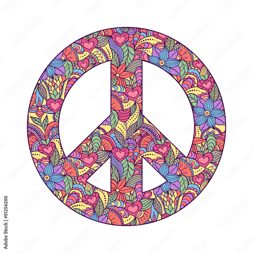 peace symbol on white background Stock Vector | Adobe Stock