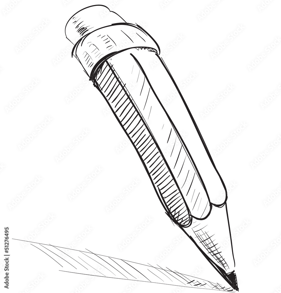 Pencil sketch cartoon vector illustration Stock Vector | Adobe Stock