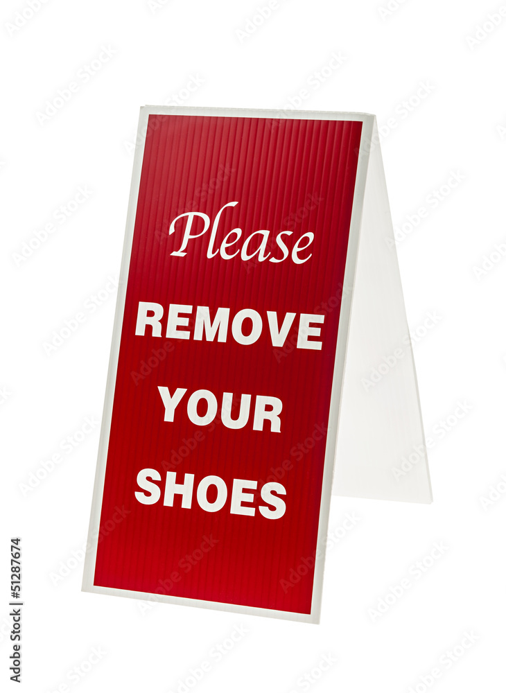 Remove your shoes sign Stock Photo | Adobe Stock
