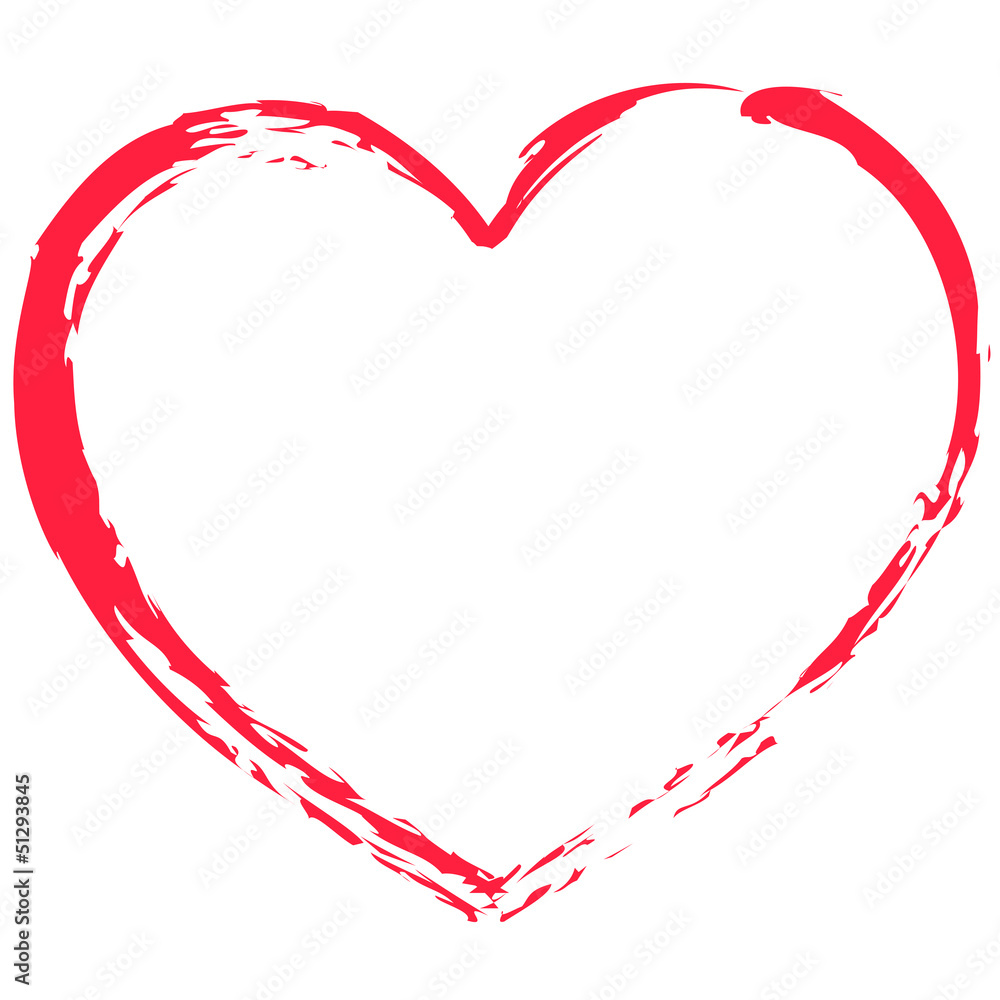 Ein rotes, locker gezeichnetes Herz – Vektor und freigestellt Stock ...
