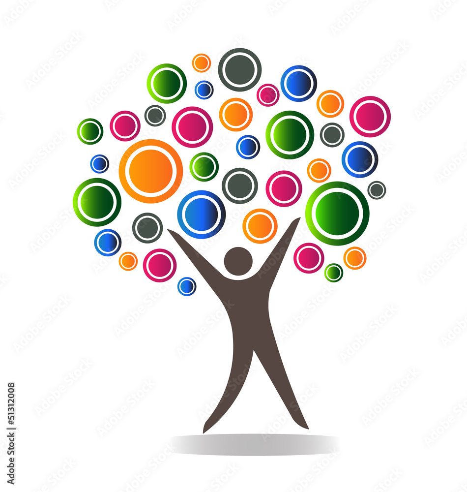 Abstract people tree Stock Vector | Adobe Stock