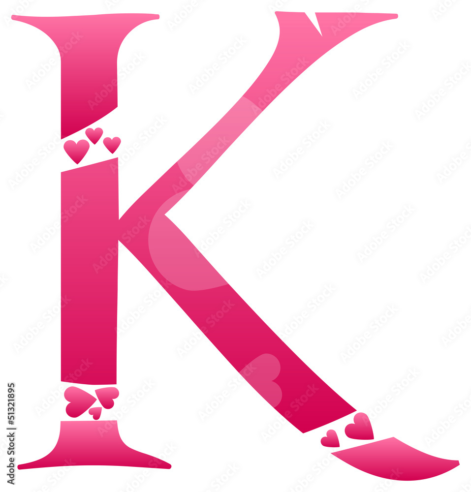 Letter K Love Alphabet Set Stock Vector | Adobe Stock