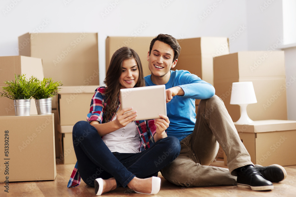 Happy couple take decisions Stock Photo | Adobe Stock