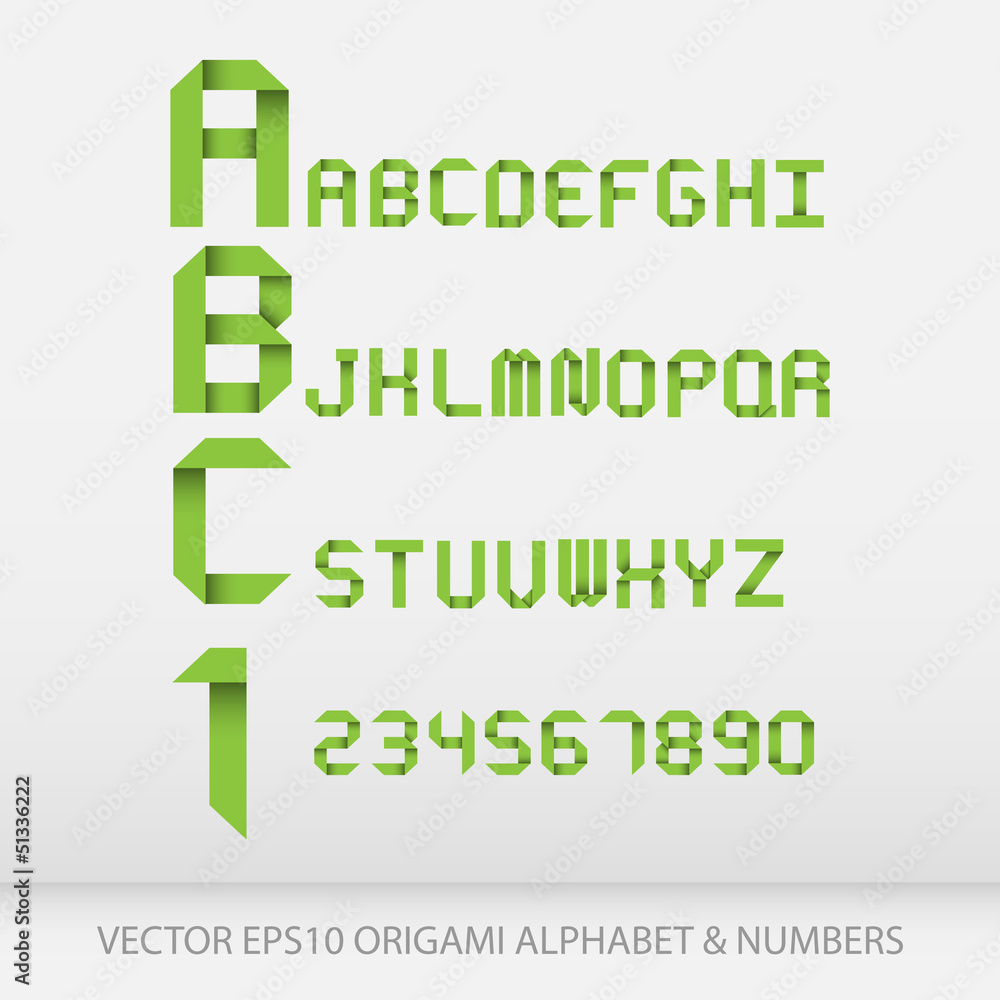 Origami Letters Vector