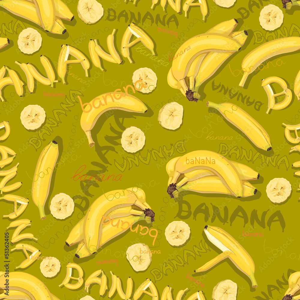wallpaper of bananas and letters Stock Vector | Adobe Stock