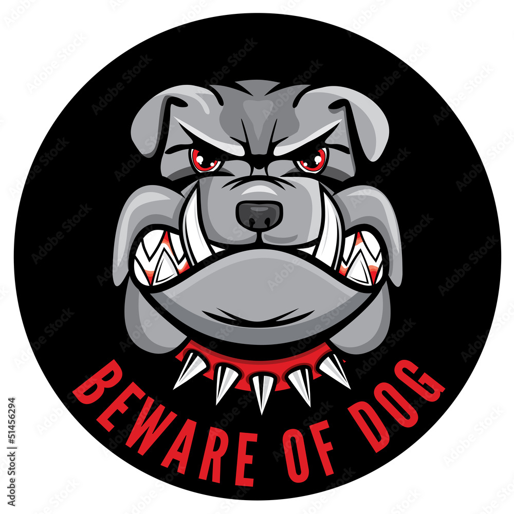 Beware of dog sign Stock Vector | Adobe Stock