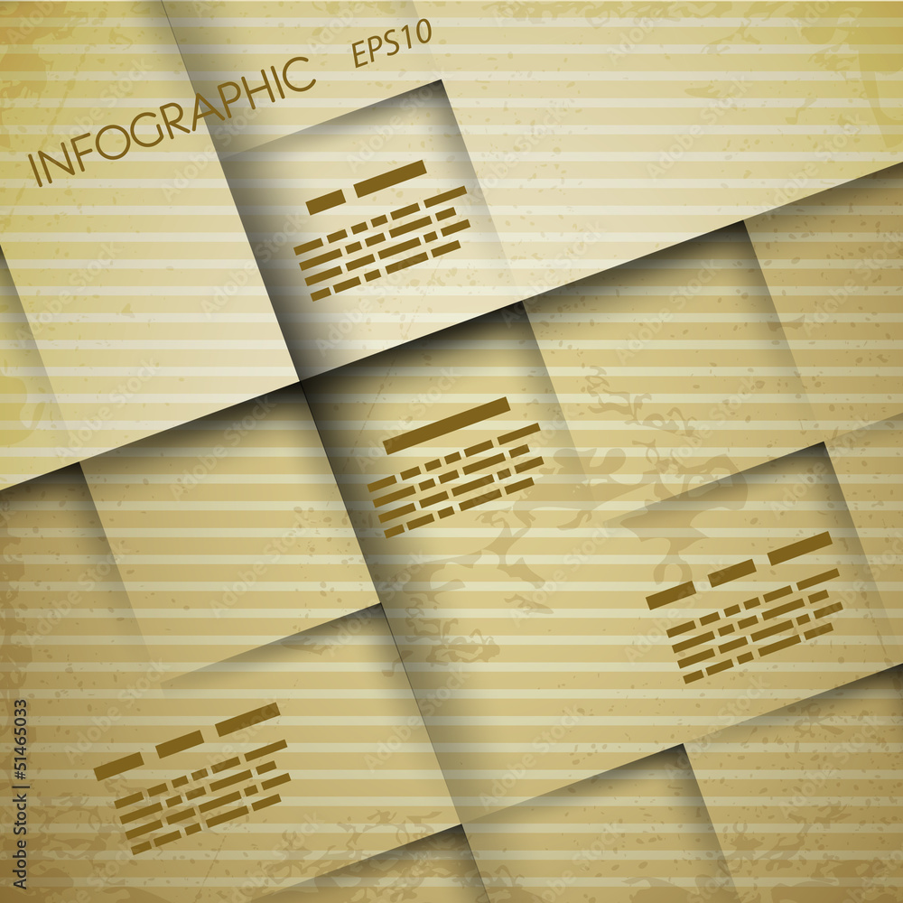 square paper vintage infographic Stock Vector | Adobe Stock