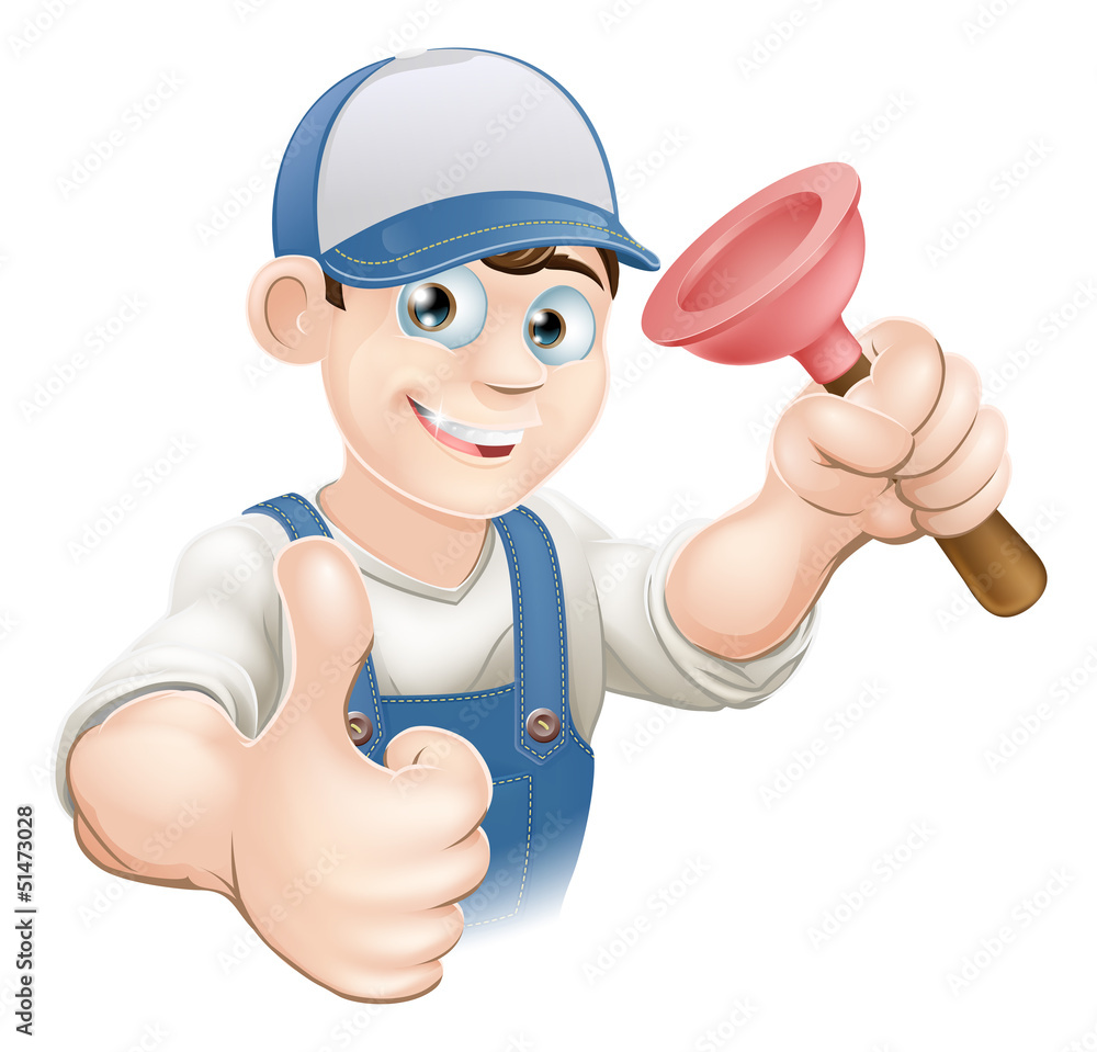 Cartoon plunger man Stock Vector | Adobe Stock