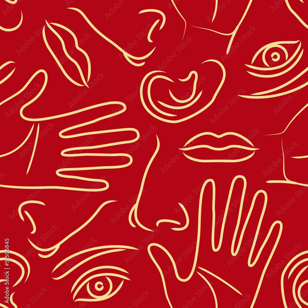 Body parts pattern Stock Vector | Adobe Stock