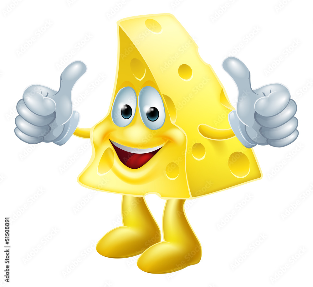 Happy cartoon cheese man Stock Vector | Adobe Stock