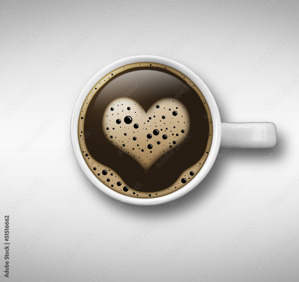 Kaffee mit Herz Stock-Foto | Adobe Stock