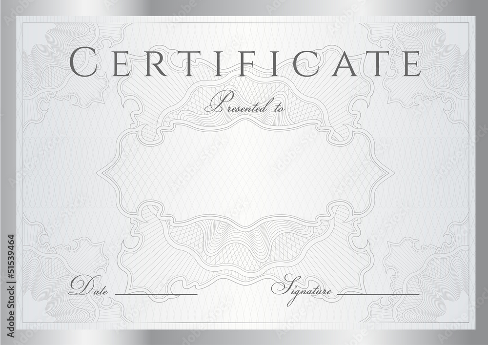 Silver Certificate Borders Templates