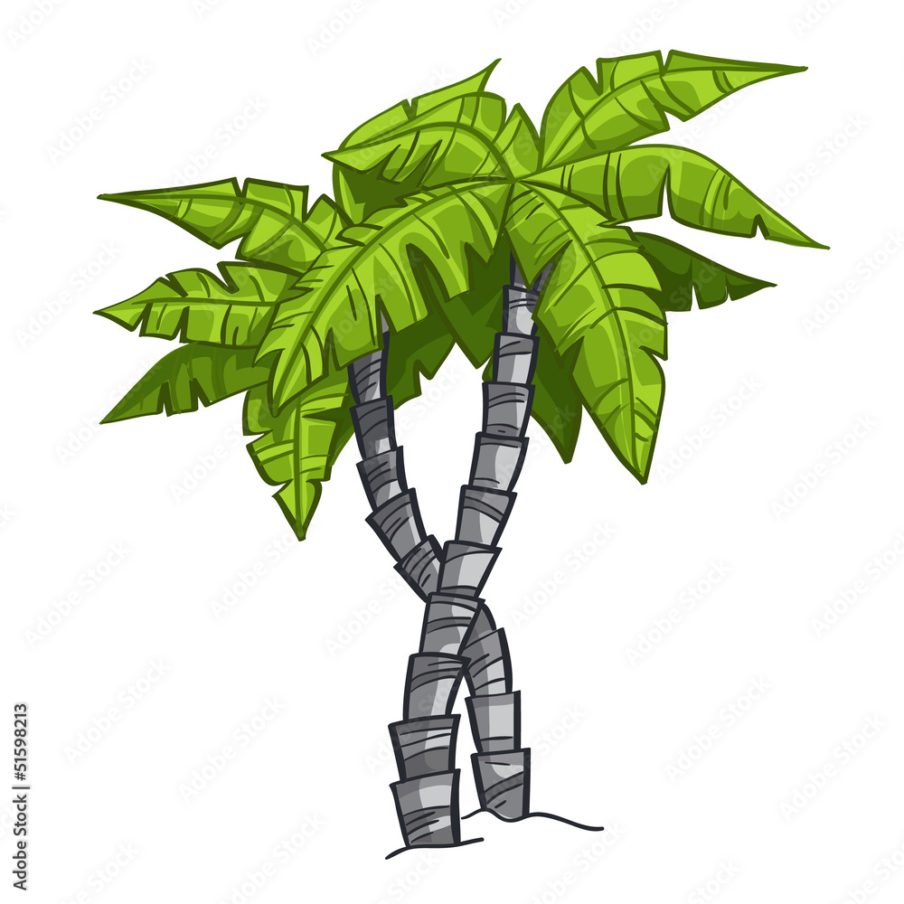 Cartoon banana tree Stock Vector | Adobe Stock