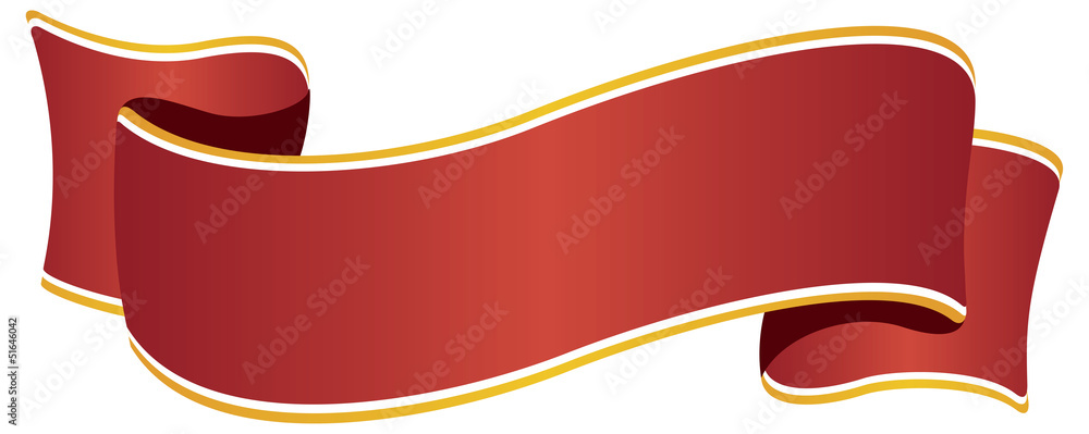 Ribbon wide red with golden border Stock Vector | Adobe Stock
