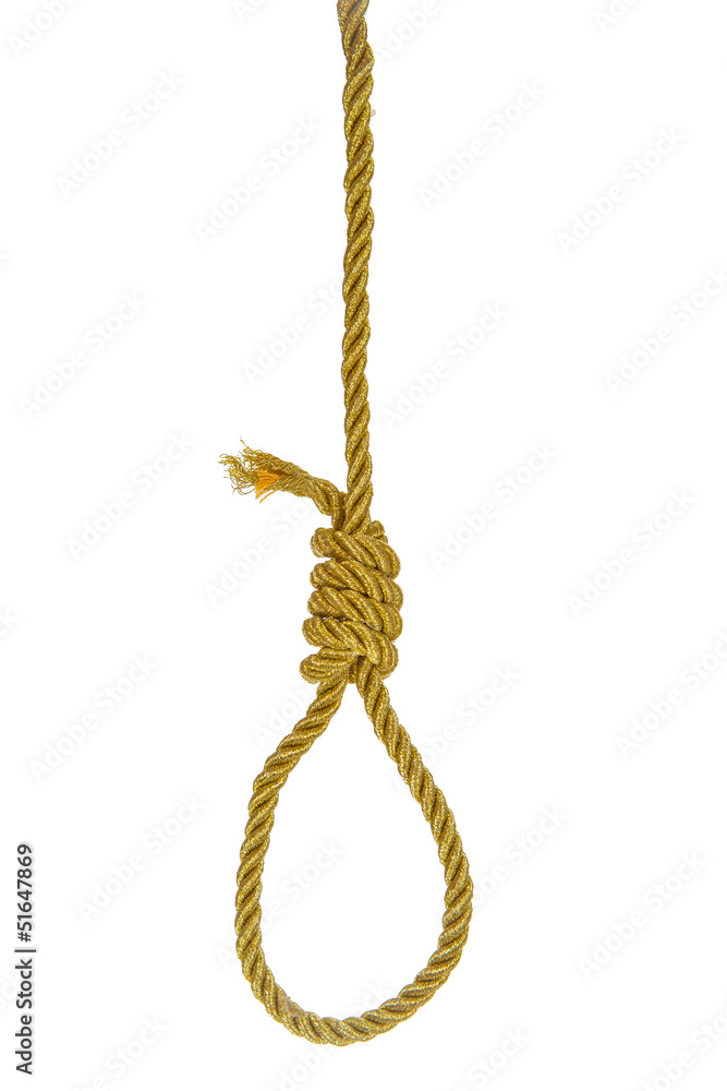 Hanging noose on golden rope Stock Photo | Adobe Stock
